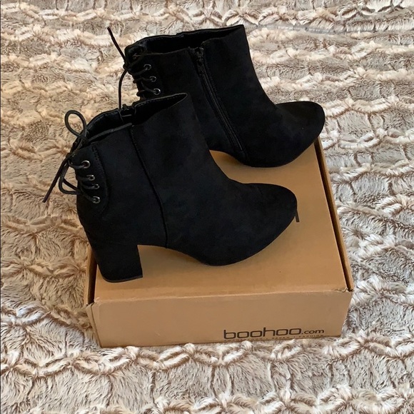 Boohoo | Shoes | Nib Boohoo Lace Back Boots | Poshmark